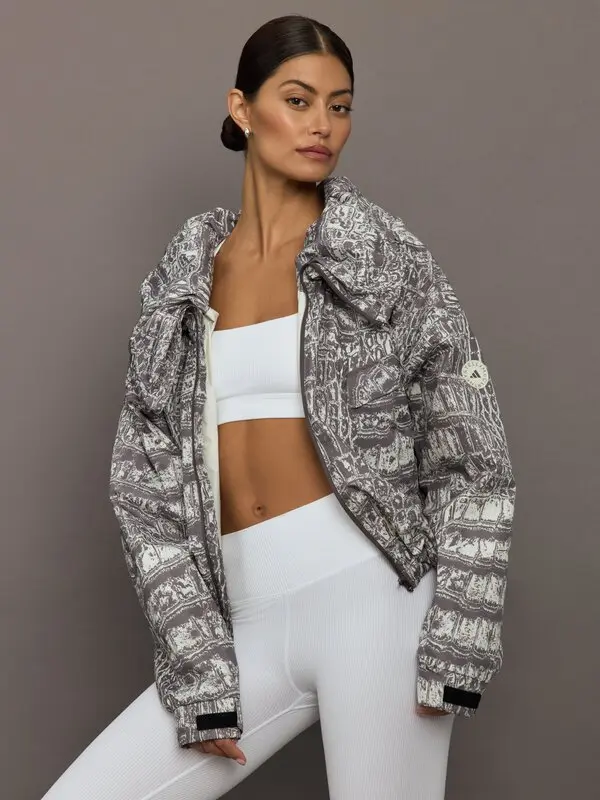 Adidas By Stella Mccartney Printed Jacket - Almond Milk/Charcoal